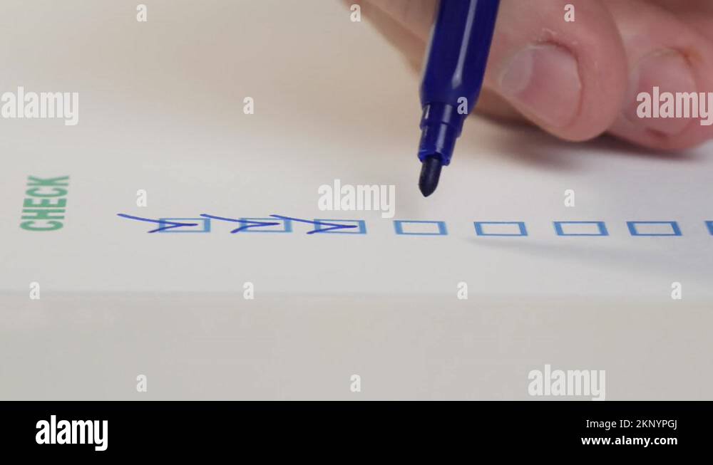 Businessman Marking a Checklist Box. One Person Checking a to Do List ...