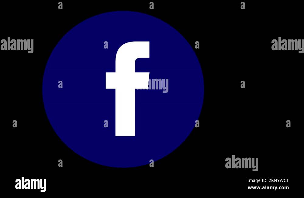 Animated Facebook Logo Isolated On Black Background Stock Video Footage ...