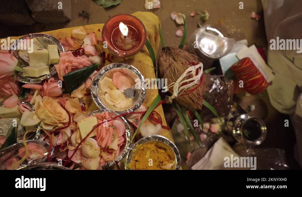 A Shot of a Puja Thali at an Indian Wedding in New Delhi,India Stock ...