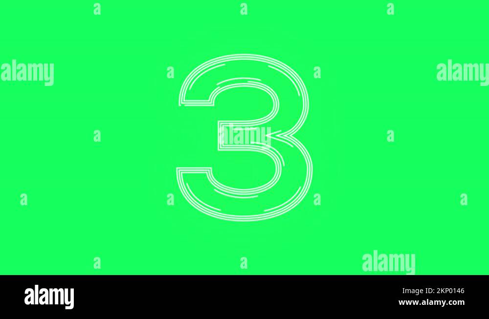 green screen, animated number three Stock Video Footage - Alamy