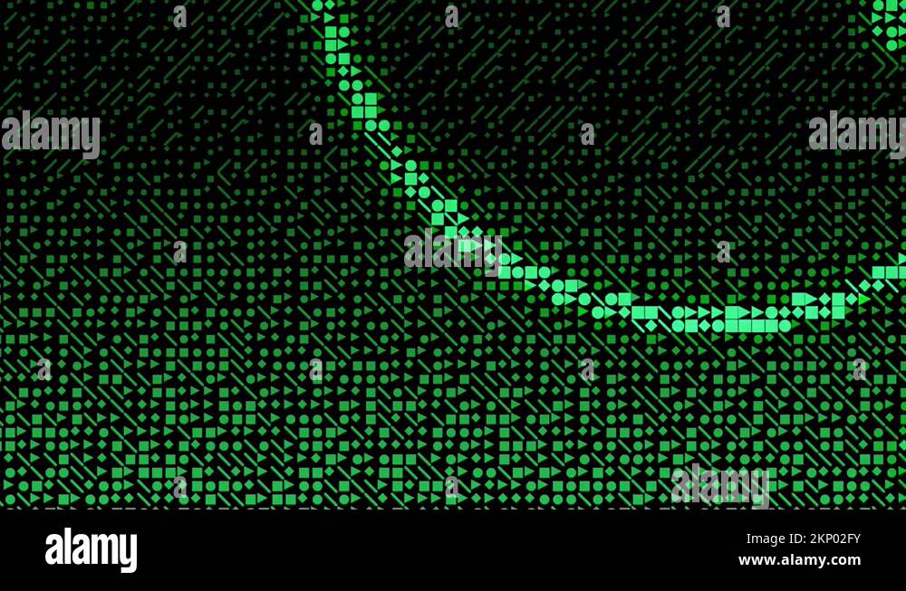 Video game wallpaper or screensaver, pixelated animated circles ...