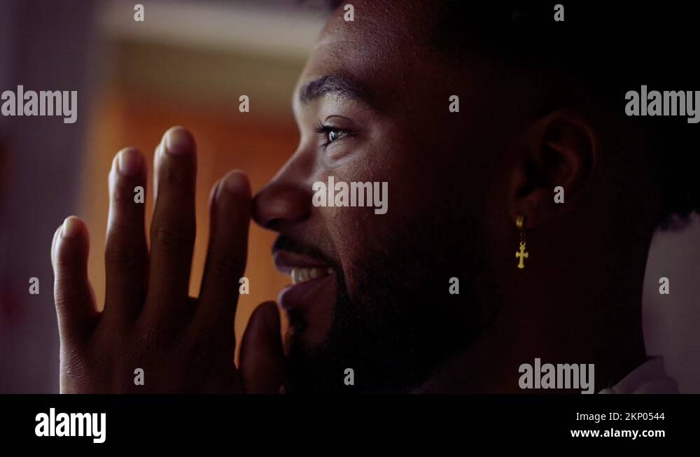 One happy man praying to God with HOPE and FAITH Stock Video Footage ...