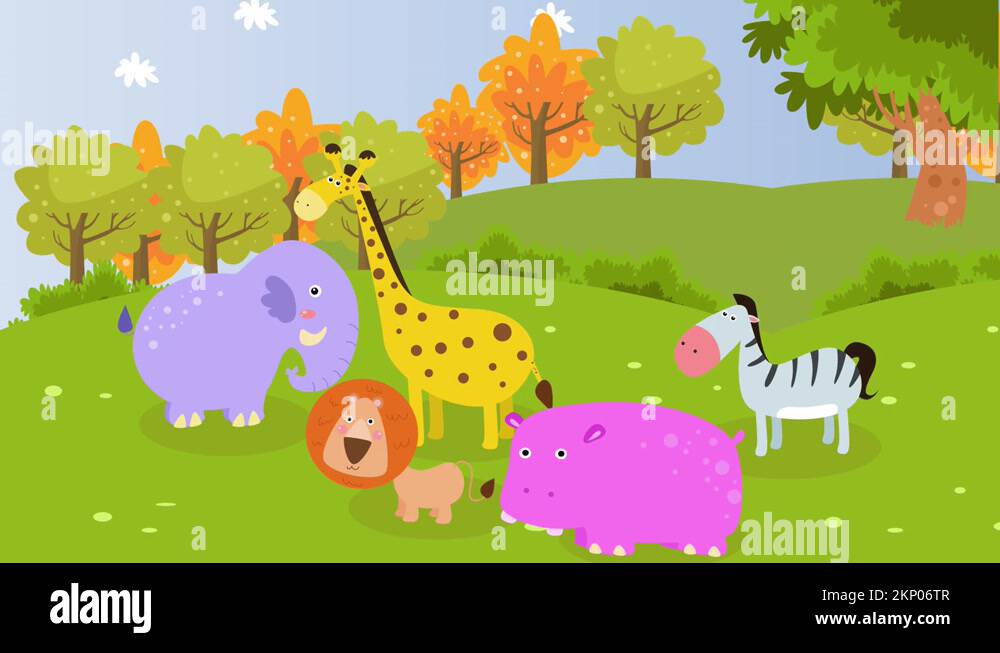 Wild animals group cartoon illustration Stock Videos & Footage - HD and ...