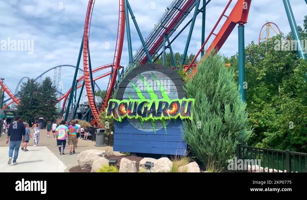 Rougarou Roller coaster ride in Cedar Point Amusement Park in Sandusky ...