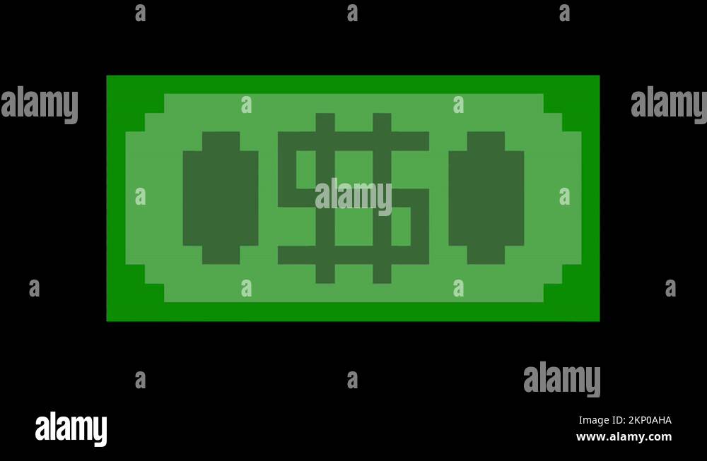 Pixel Art Dollar Bill Moving Up and Down 2D Animation 15fps Stock Video ...