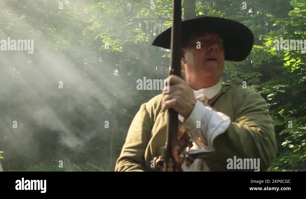 American Revolutionary War Re-enactment - Wilderness Flintlock Battle ...