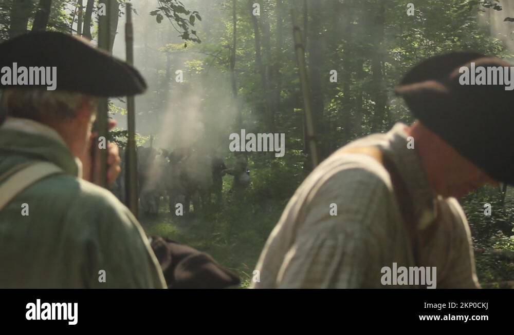 American Revolutionary War Re-enactment - Wilderness Flintlock Battle ...