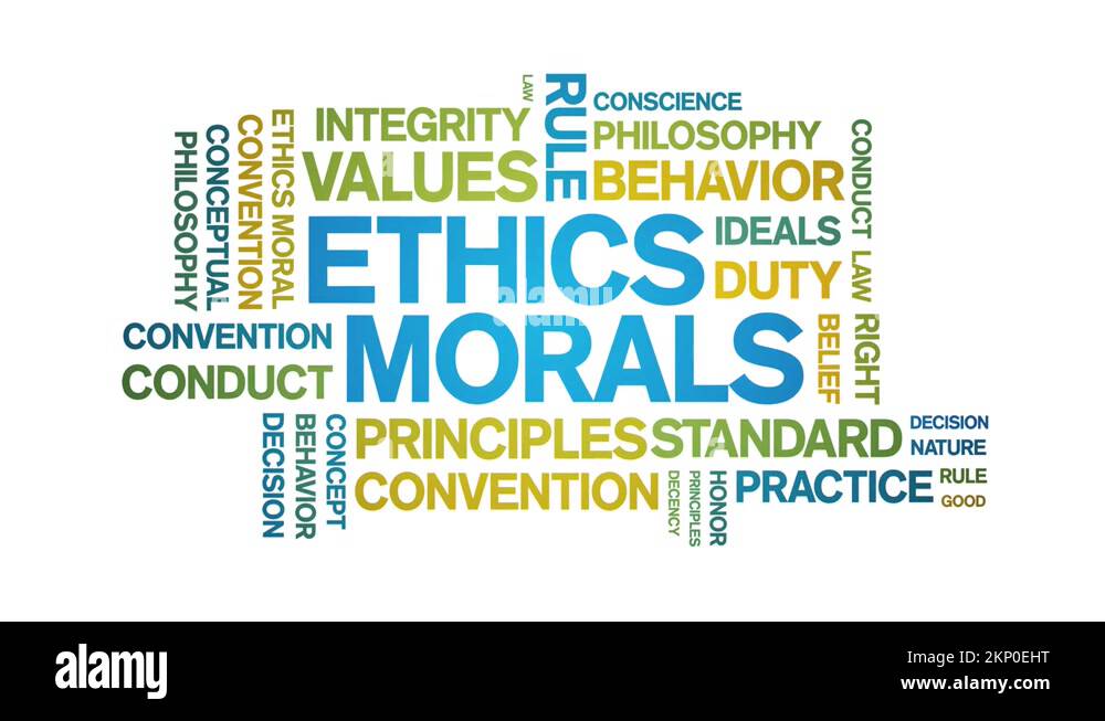 Ethics Morals animated word cloud,values animation typography seamless ...