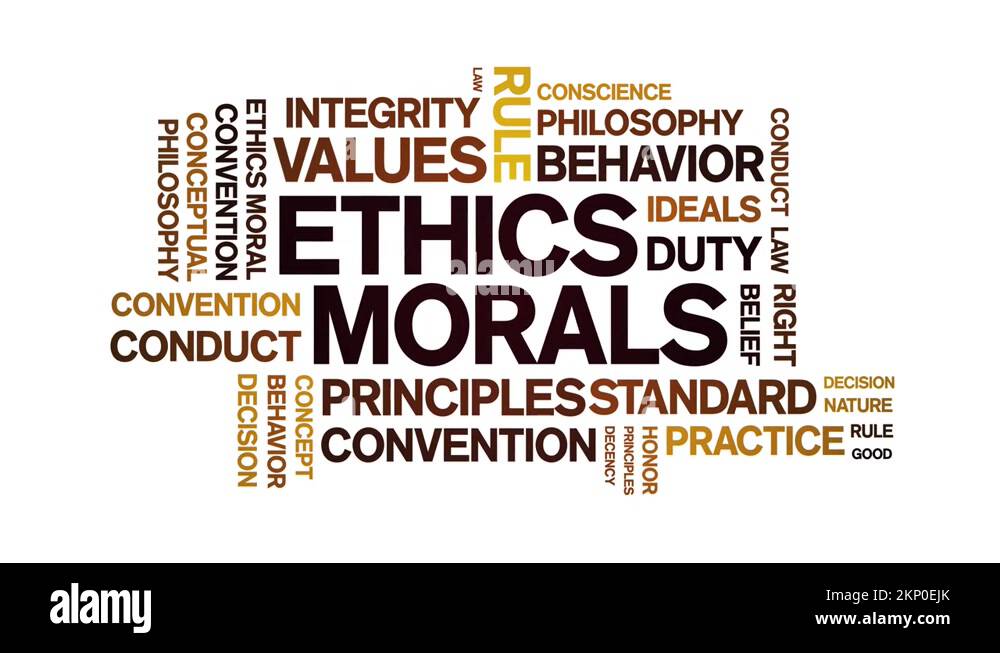 Ethics Morals animated word cloud,values animation typography seamless ...