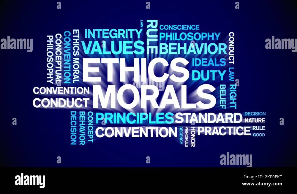 Ethics Morals animated word cloud,values animation typography seamless ...