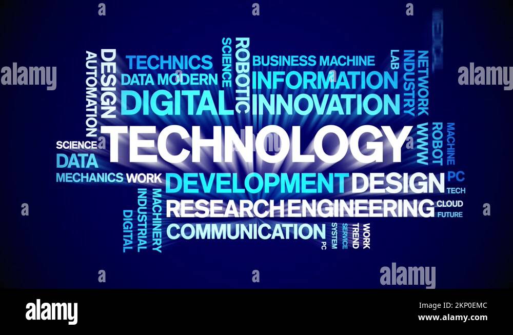 Technology animated word cloud,animation kinetic typography text ...
