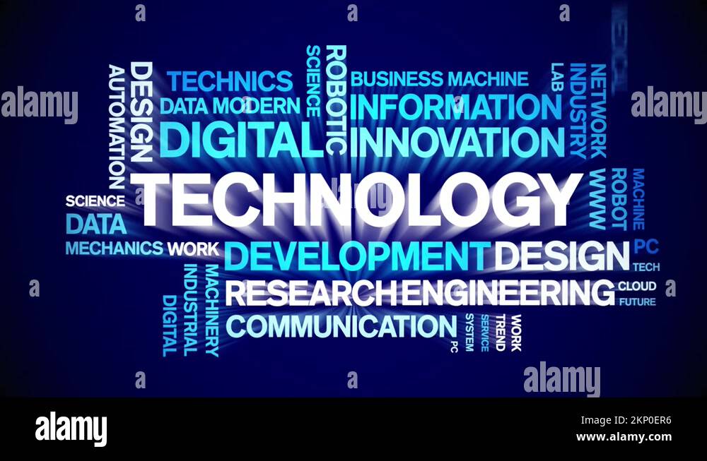 Technology animated word cloud,animation kinetic typography text ...
