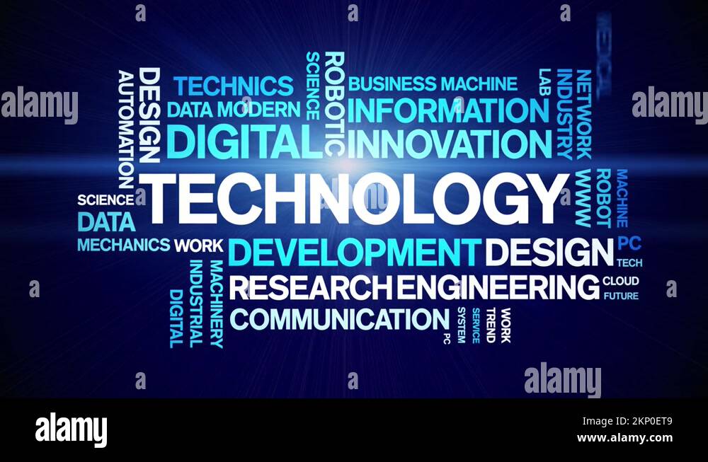 Technology animated word cloud,animation kinetic typography text ...