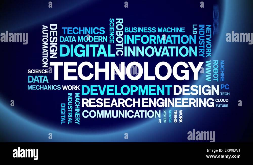 Technology animated word cloud,animation kinetic typography text ...