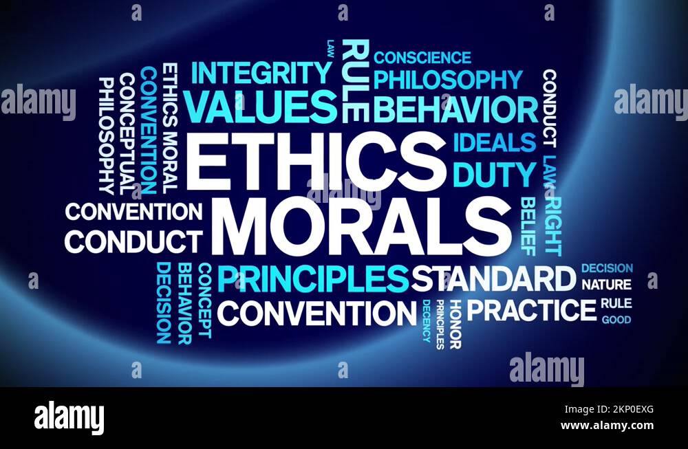 Ethics Morals animated word cloud,values animation typography seamless ...