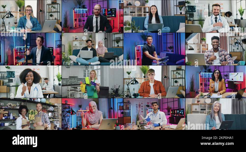 Multiple shot collage people of different occupations which looking ...