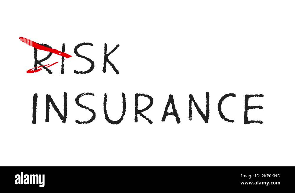 Risk and Insurance Text Doodle and Crossed Sign Animation Stock Video ...