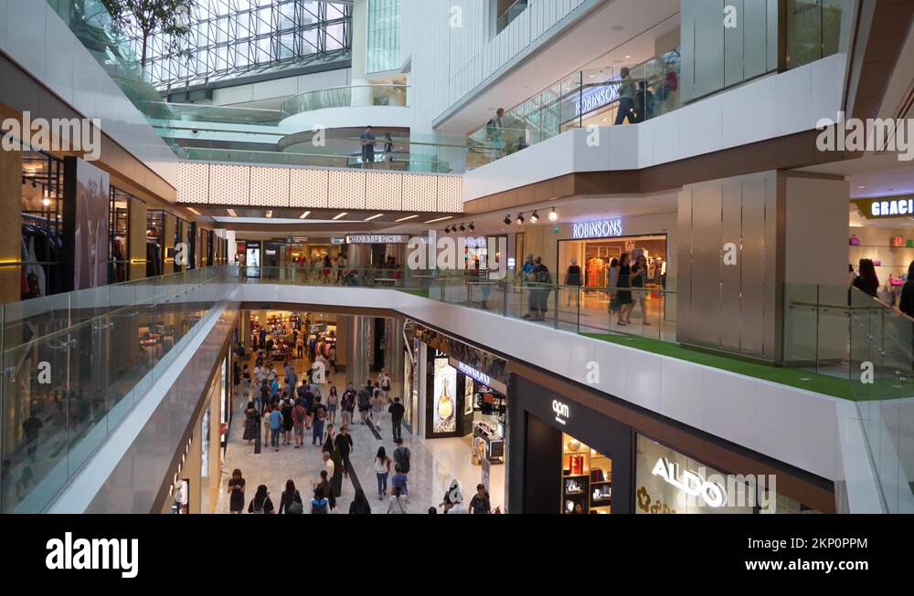 singapore city center modern shopping mall hall second floor slow ...