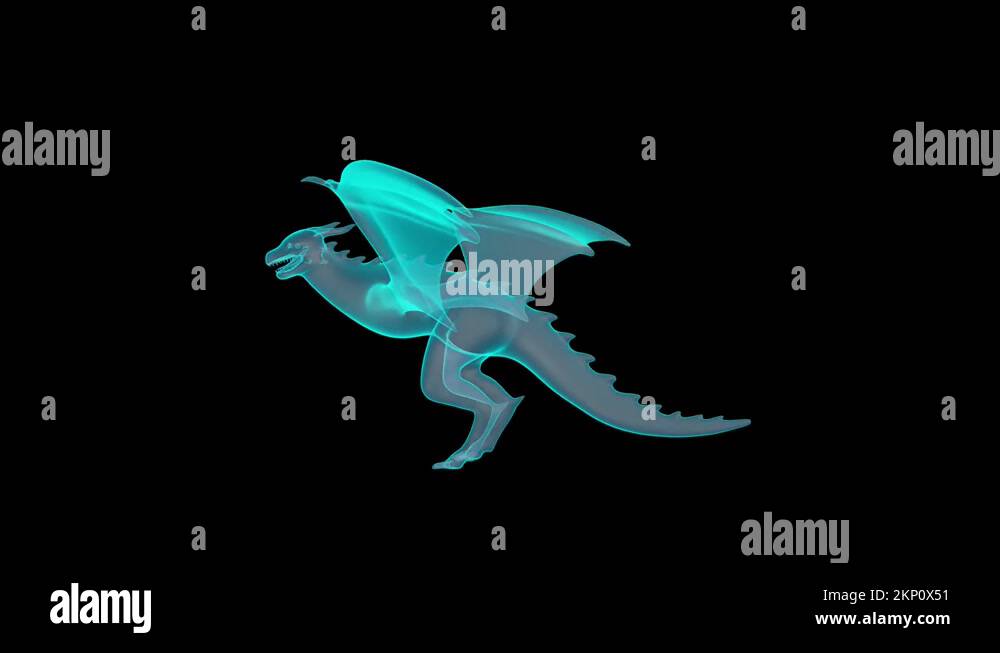 Wyvern a winged two-legged dragon with a barbed tail Holograph ...