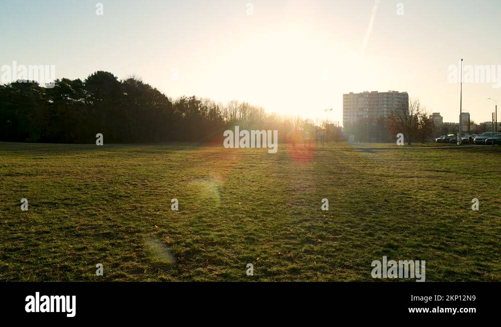 Ronald Reagan Park during a sunset Przymore district in Gdansk. - sun ...