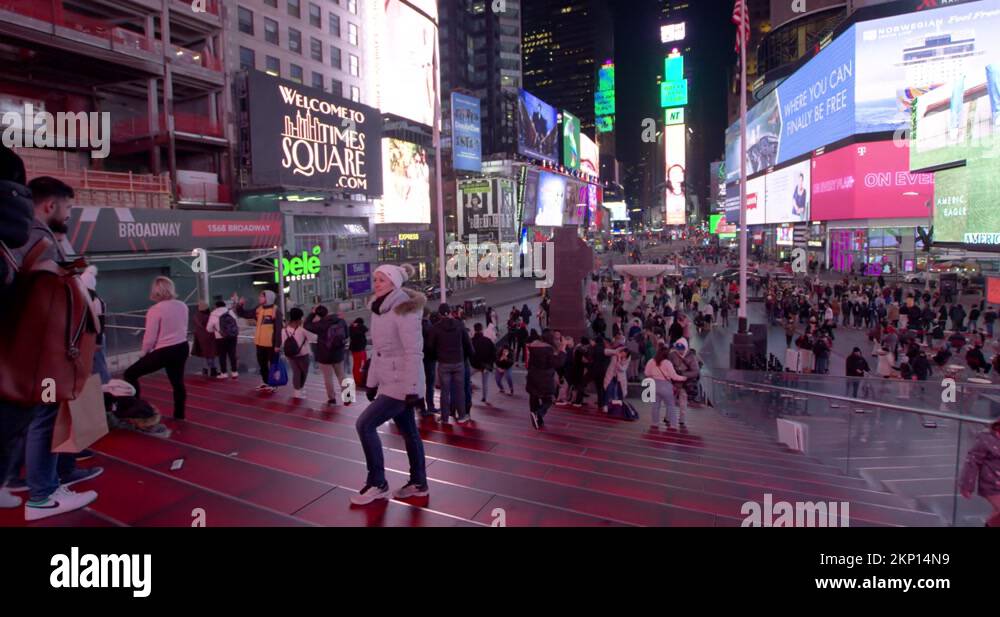 Times Square New York City Cars Traffic Congestion Rush Hour Night ...