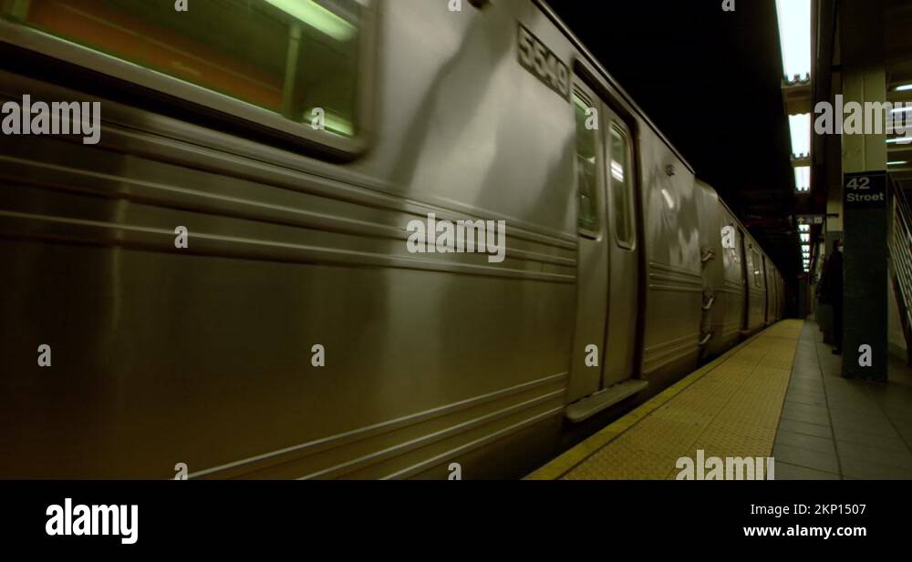 The subway platform and a running express train Stock Video Footage - Alamy