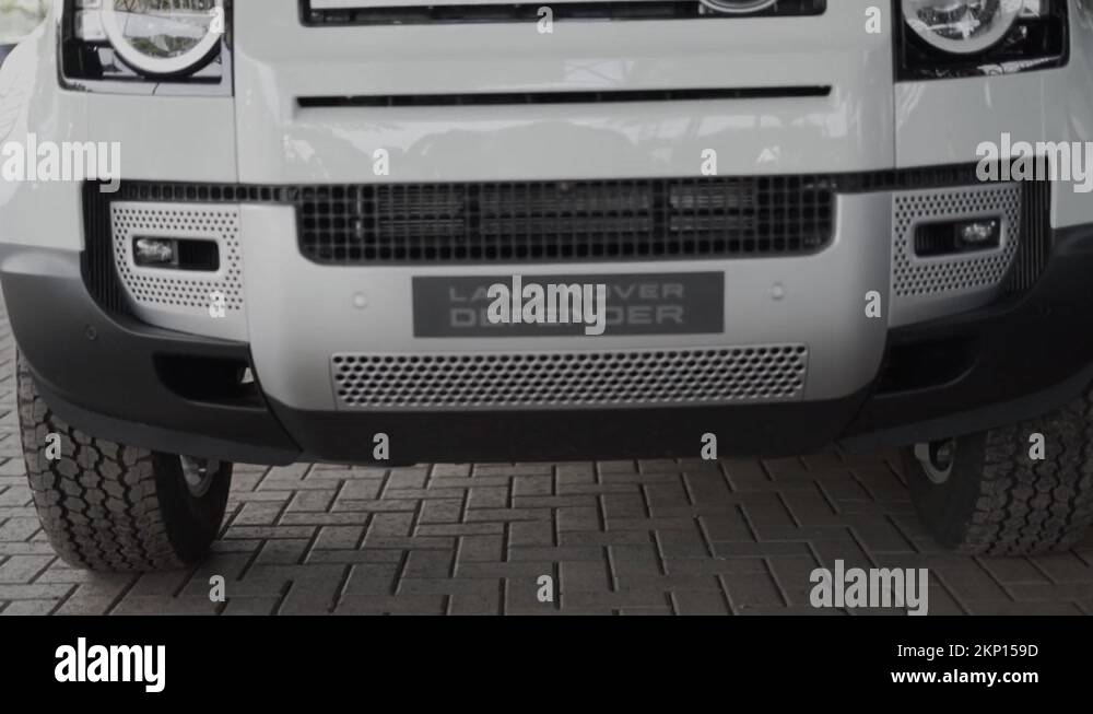 front of Land rover Defender new generation, british off-road car Stock ...