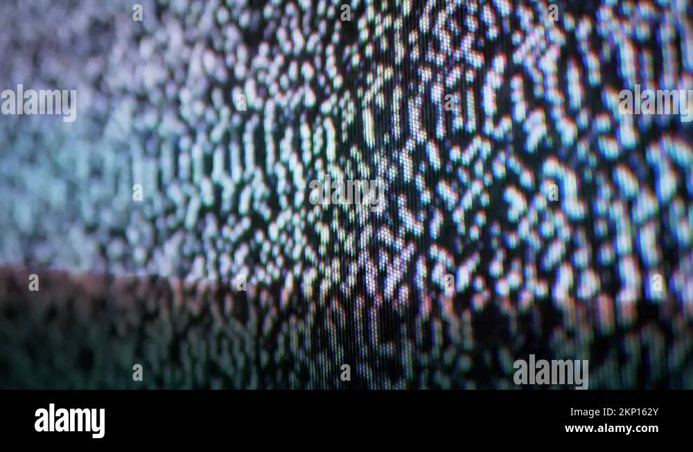 Pixels, Static Flickering Noise Interference, Distortion, Bad, No TV Signal. 4K Stock Video ...