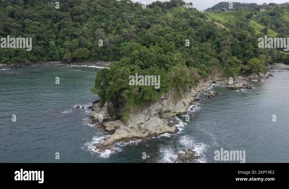 Tropical jungle by the ocean at Playa La Vaca near the seaside town of ...