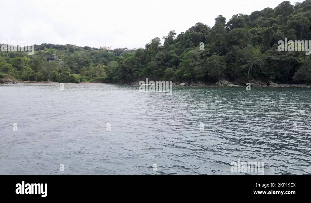 Secluded bay of Playa La Vaca Beach on the tropical coast of Costa Rica ...