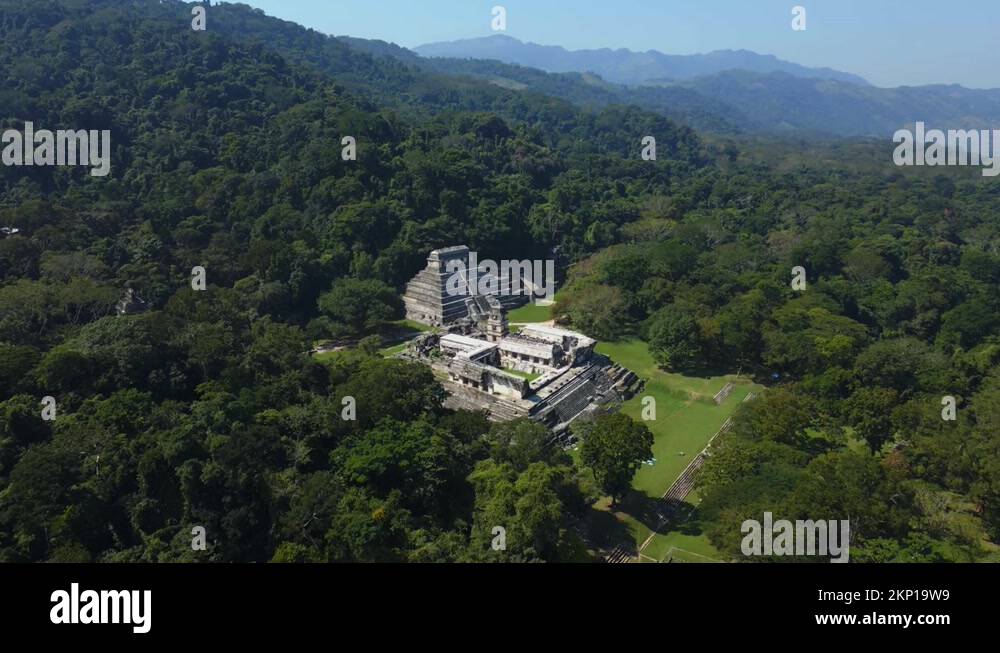 Ancient Mayan Pyramid Ruins in Mexico. Aerial View Stock Video Footage ...