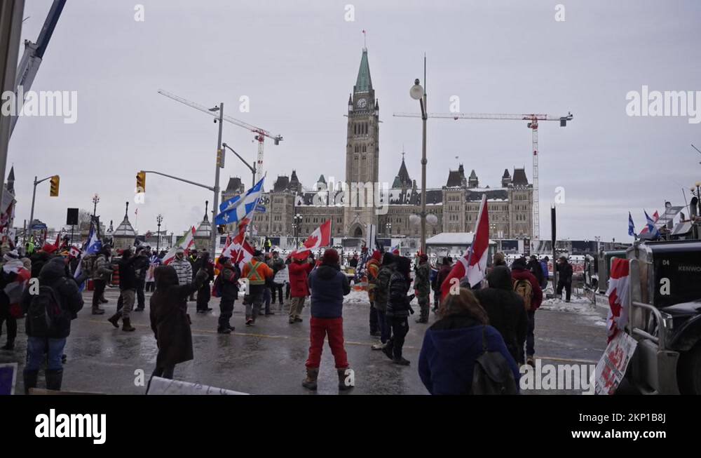 Trucker Protest Freedom Convoy Downtown Ottawa Ontario Canada 2022 ...
