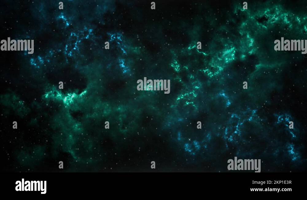 Space Blue and Green with Stars Background 4K Loop Stock Video Footage ...