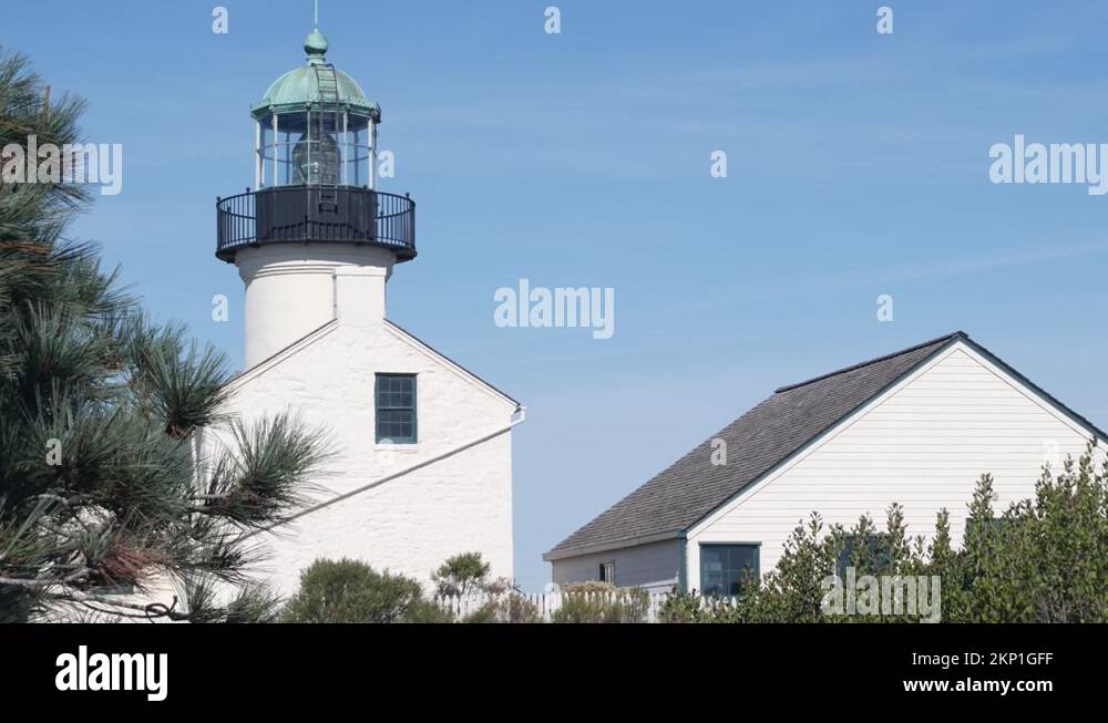 Vintage lighthouse tower, retro light house, old fashioned classic ...