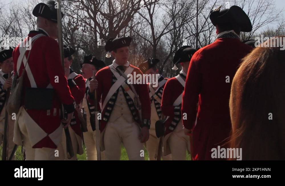 Soldiers of the Revolutionary War era with flintlock muskets - March ...