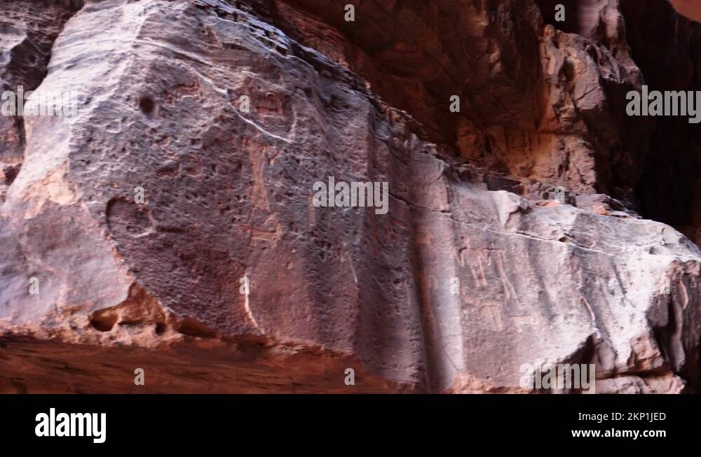 Wadi Rum close up of the rock mountains canyon geologic erosion ...