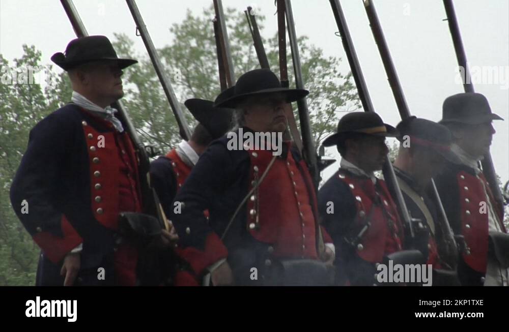 Soldiers of the French & Indian War era with muskets - stand at ...