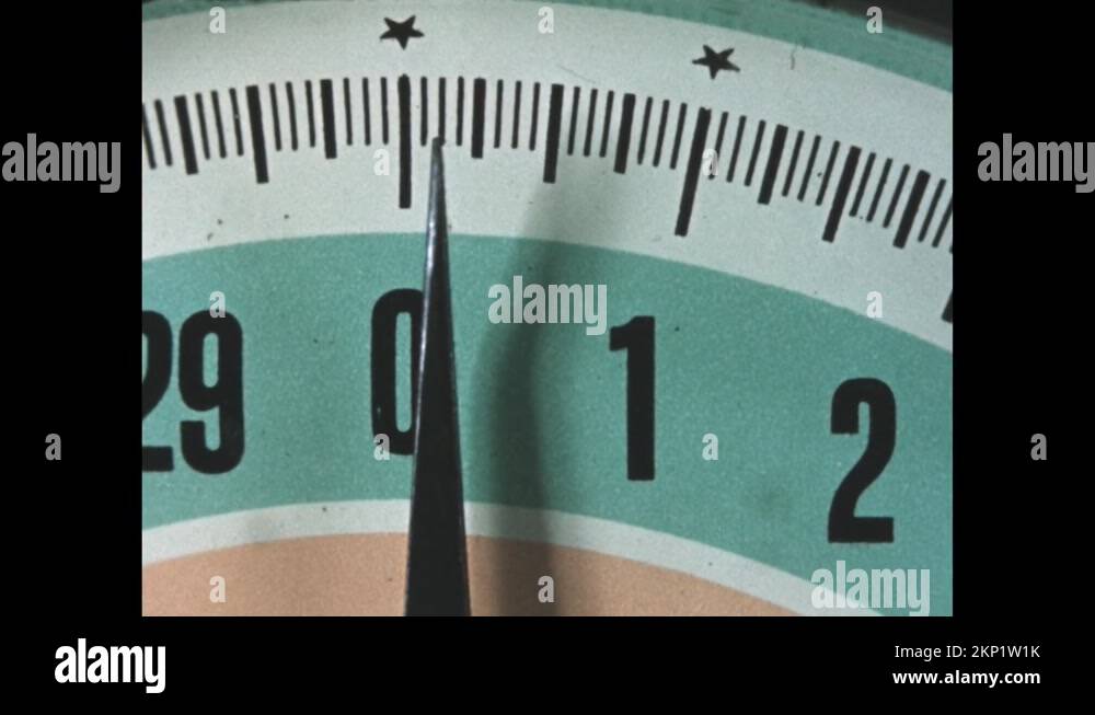 1950s: Needle on gauge of scale points to one pound Stock Video Footage ...