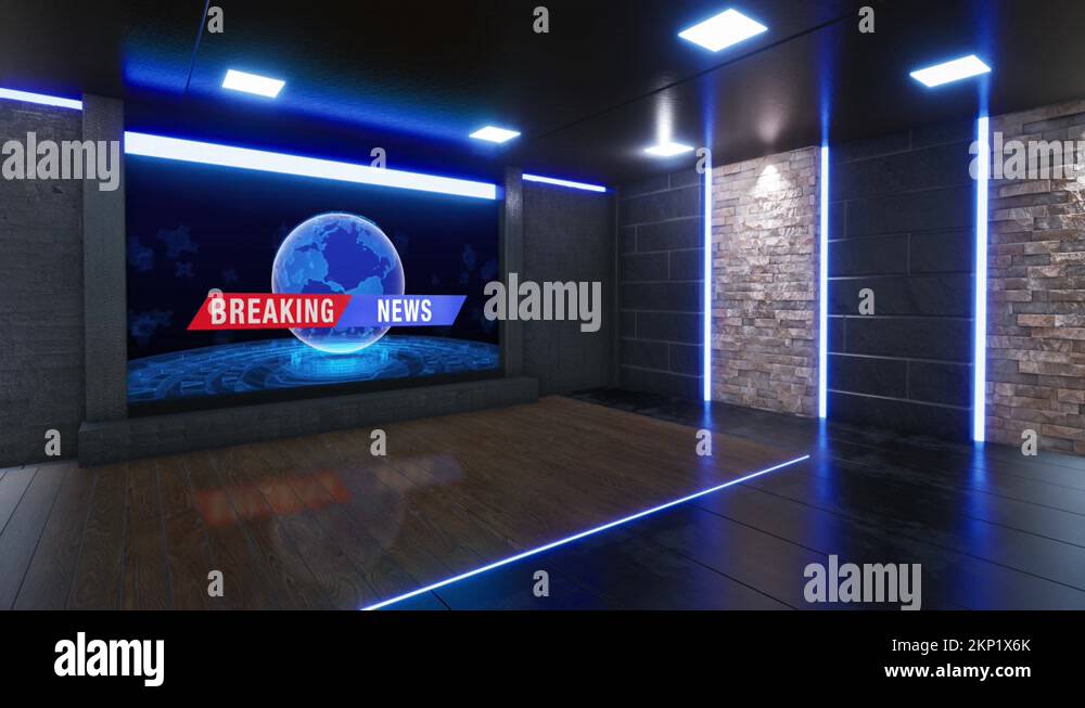 3D Virtual News Studio Background Stock Video Footage - Alamy