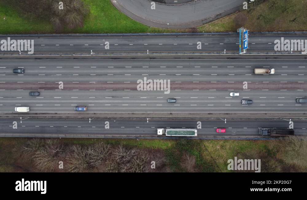 Busy British motorway background view with traffic Stock Video Footage ...
