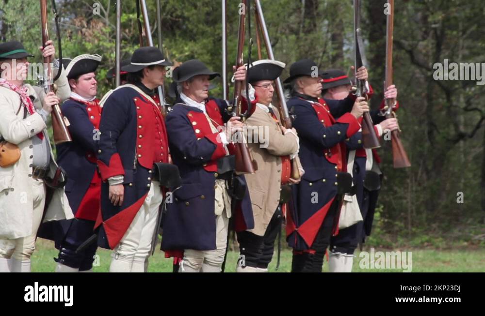 Soldiers of the French & Indian War with flintlock muskets - in ...