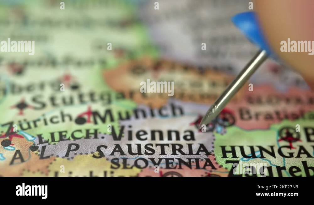 Vienna pinned on map Stock Videos & Footage - HD and 4K Video Clips - Alamy