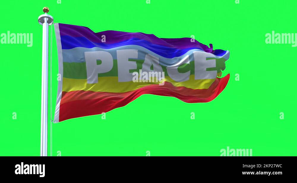 the rainbow flag of peace flying on a green screen Stock Video Footage ...