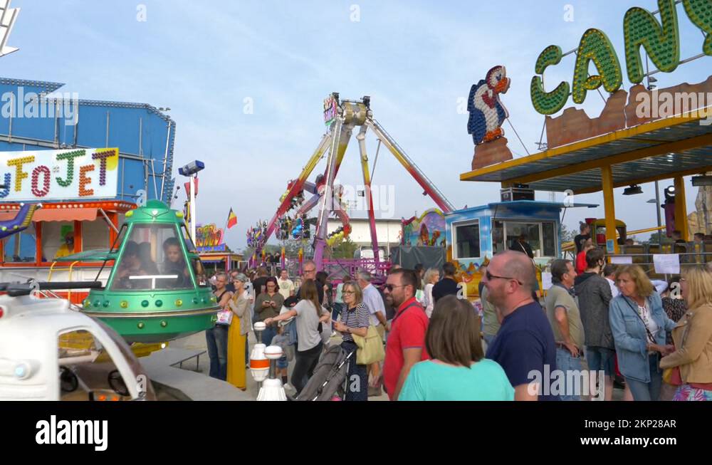 Kids having fun on the fairground rides Stock Videos & Footage - HD and ...