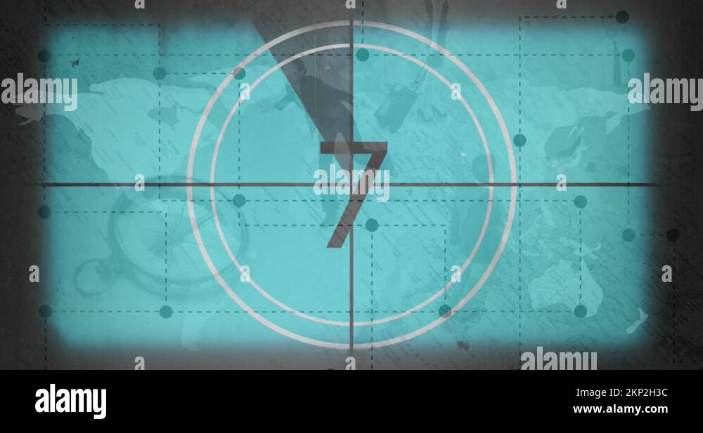 Animation of countdown over world map Stock Video Footage - Alamy