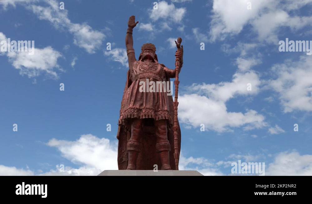 Iconic Atahualpa Bronze Statue In Alameda De Los Incas Park, Peru Stock ...