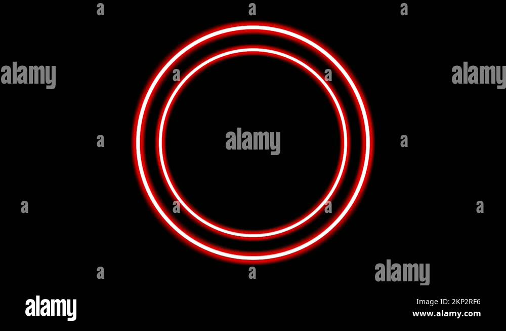 Neon light circle border animation on black background.modern border ...