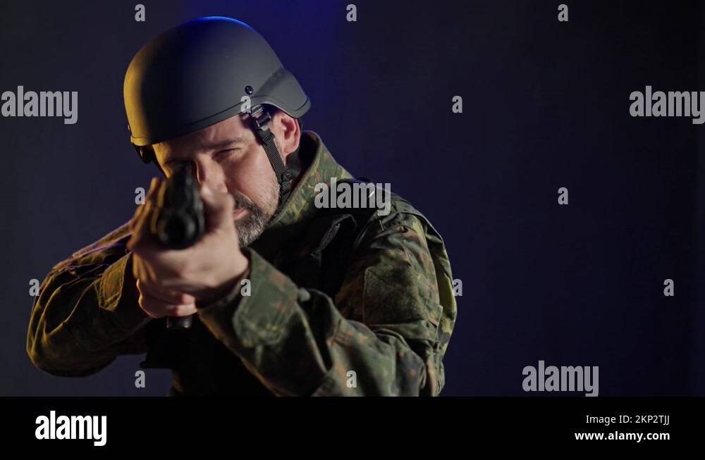 Army soldier military weapon rifle uniform aiming Stock Videos ...