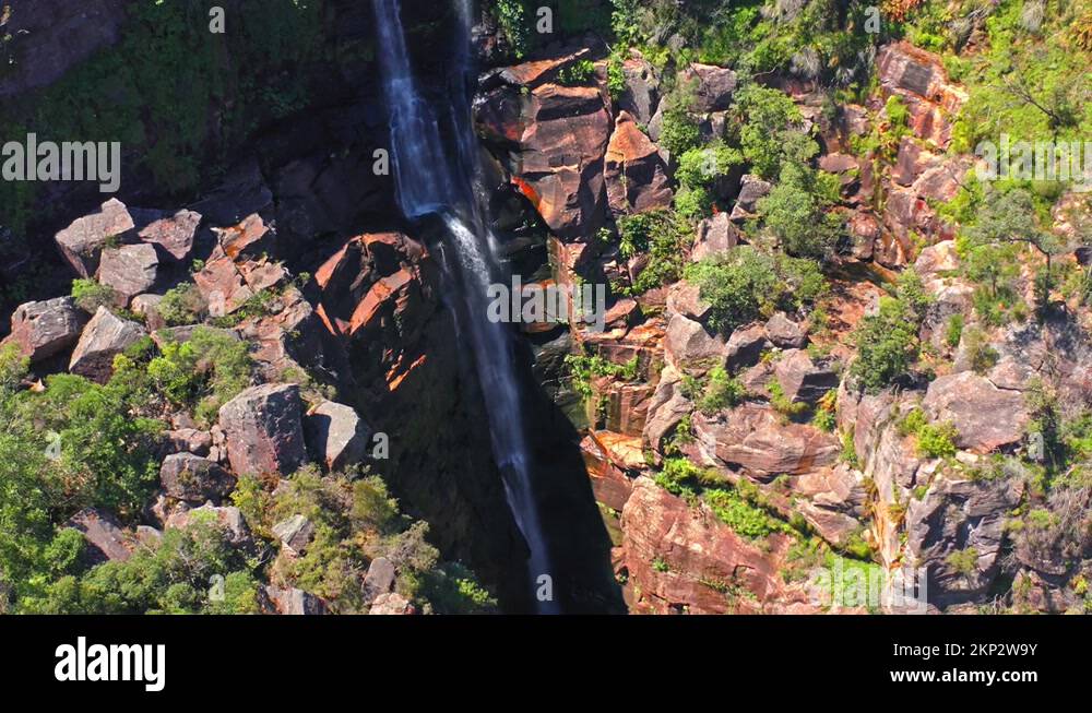 Waterfall in mountain gorge of Kangaroo river in Australia. Carrington ...