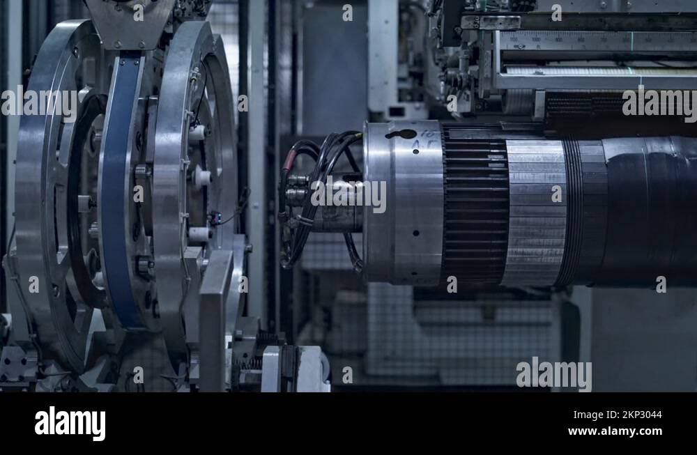 Modern tyre production technology with industrial rotating machine ...